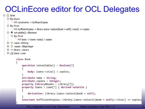 Ocl Integration And Code Generation Odp Programming Languages