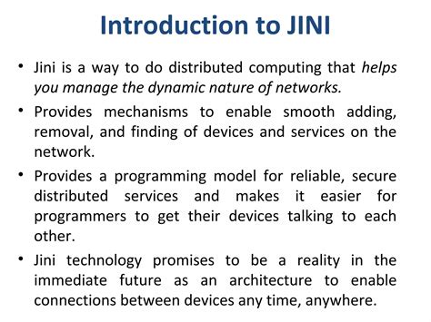 Jini Technology Ppt