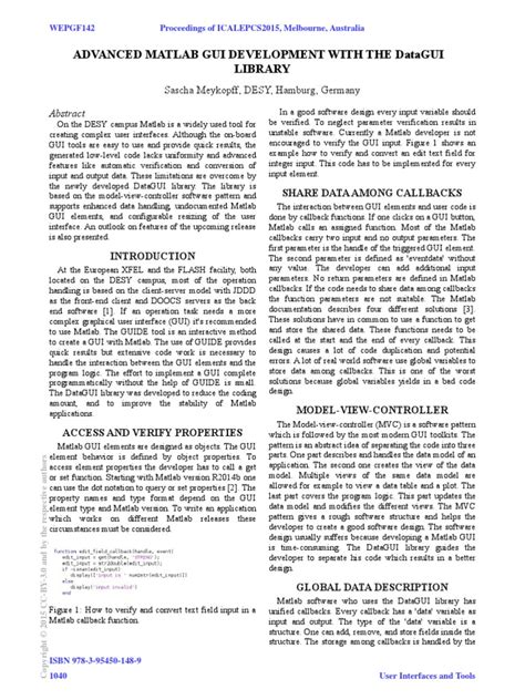 Advanced Matlab Gui Development With The Datagui Library Sascha Meykopff Desy Hamburg