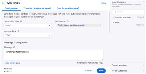 step 1 creating a whatsapp flow in webex connect