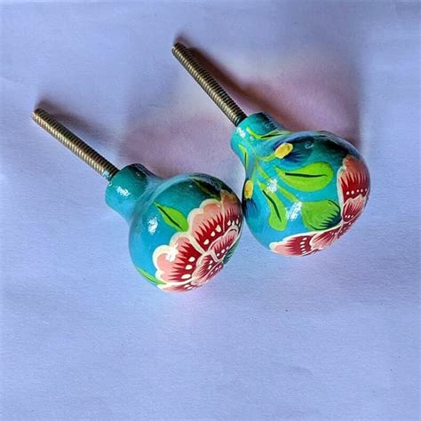 Exquisite Red Paper Machie Earrings With Floral Patterns Aharbal Collection Gyawun