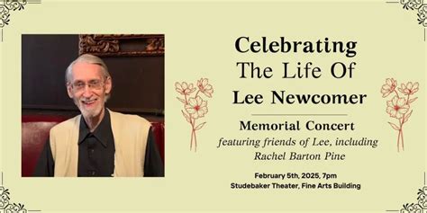 February 5 2025 Remembering Lee Newcomer Victor Muenzer Master Of Ceremonies At 7pm