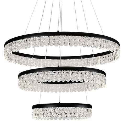 Светодиодная люстра из 3-х колец Pettico Black по цене 51 100 руб ...