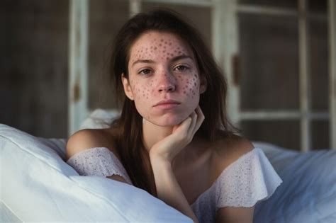 Premium Ai Image Portrait Of Woman Having Skin Problems