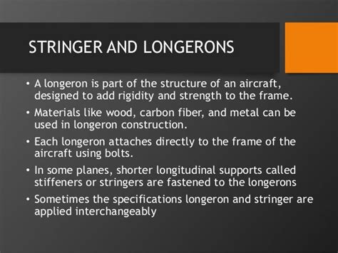 Skin Stringers In An Aircraft