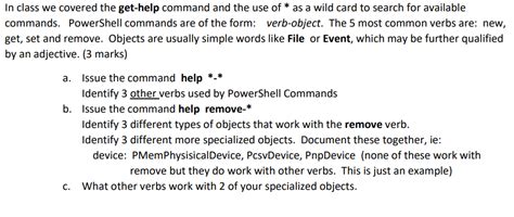 Solved In Class We Covered The Get Help Command And The Use