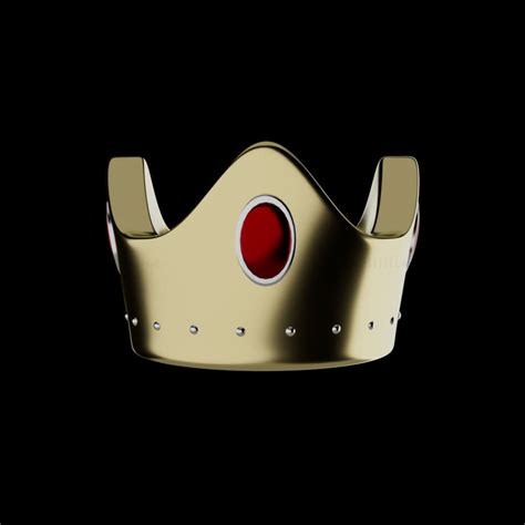 Golden Crown With Rubies 3d Model