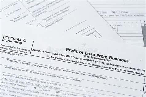 Schedule C Profit Or Loss From Business Form 1040 Irs Tax Document