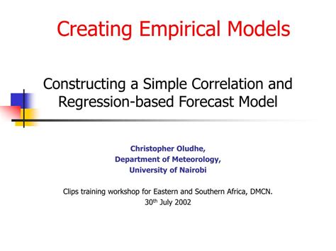 Ppt Creating Empirical Models Powerpoint Presentation Free Download