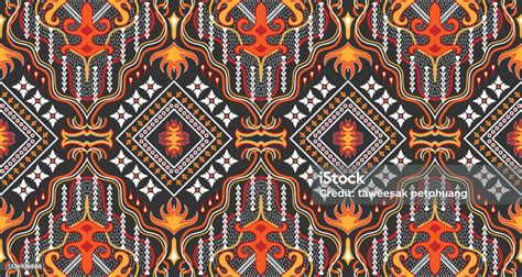 전통적인 중앙 아시아 모티브로 장식된 매끄러운 레드 오렌지 패브릭 패턴 Ep3 0명에 대한 스톡 벡터 아트 및 기타 이미지 0명 기모노 기울어진 Istock