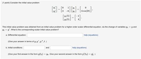 Solved Point Consider The Initial Value Problem Chegg