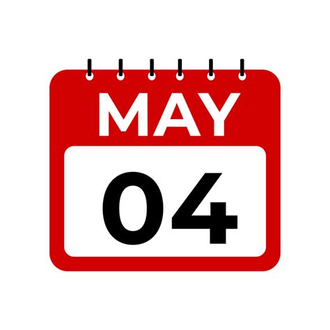 May 4 Calendar Reminder 4 May Daily Calendar Icon Template 34594612 Png