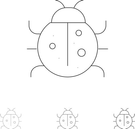 Cute Insect Ladybug Nature Spring Bold And Thin Black Line Icon Set 17977746 Vector Art At Vecteezy