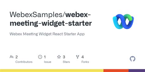 GitHub WebexSamples Webex Meeting Widget Starter Webex Meeting Widget React Starter App