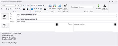 Emailing From Paradigm Paradigm Erp By Paragon Documentation