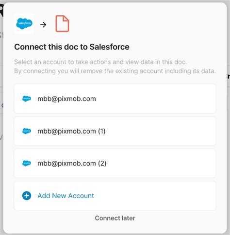 how to make the connect to salesforce prompt appear coda maker community
