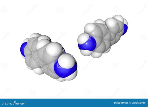 Benzidine Molecular Structure 3d Model Molecule Aromatic Amine Structural Chemical Formula