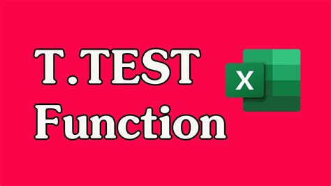 How To Use The T TEST Function In Excel YouTube