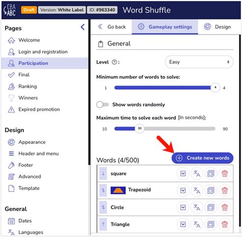 tutorial how to create a word shuffle game easypromos online helpdesk