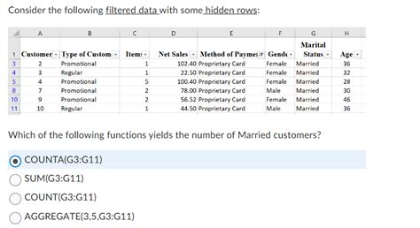 Consider The Following Filtered Data With Some Hidden Chegg