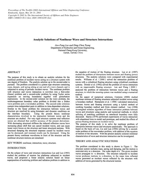 Pdf Analytic Solutions Of Nonlinear Wave And Structure Interactions