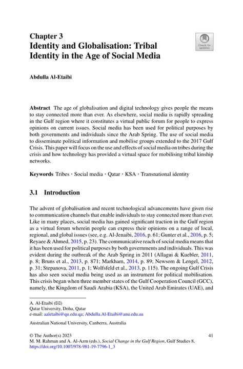 Pdf Identity And Globalisation Tribal Identity In The Age Of Social Media