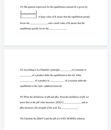 Solved 53 The General Expression For The Equilibrium
