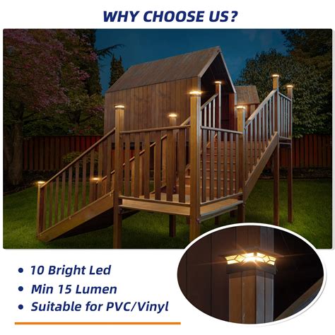 Solar Post Cap Lights2 Pack 2 Modes Bright 4x4 Post