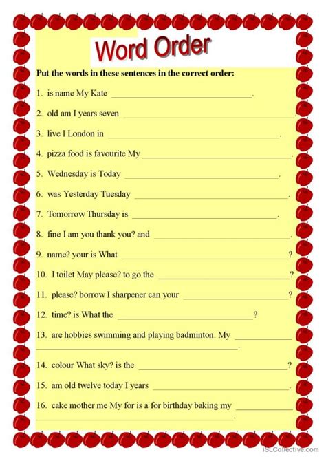 Put The Words In The Correct Order To Form A Grammatically Correct Sentence Sentence