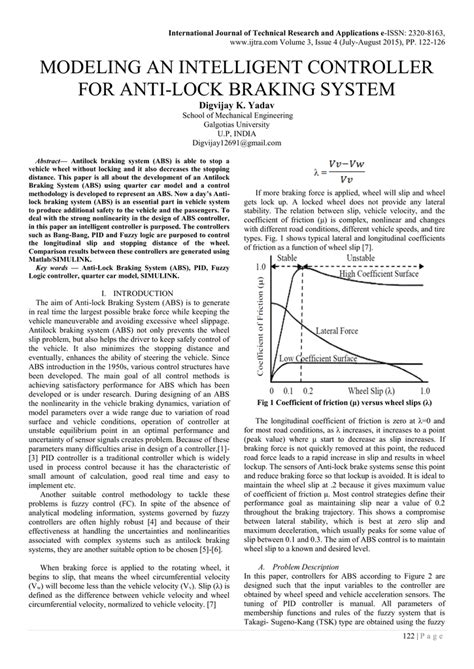 Modeling An Intelligent Controller For Anti Lock Braking System