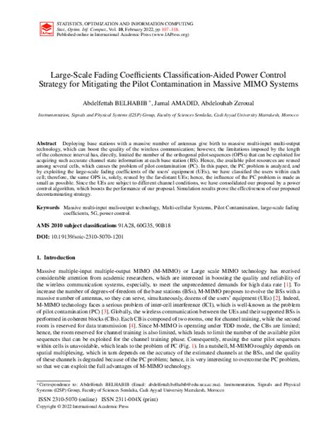 Pdf Large Scale Fading Coefficients Classification Aided Power