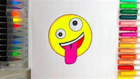 Рисуем Бешеный смайл Смайлик Эмодзи Легкие рисунки для срисовки канал Мама Рисует Youtube