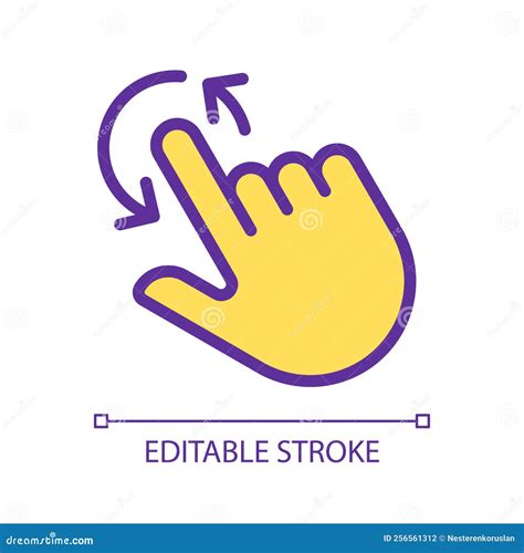 Rotation Pixel Perfect Yellow Rgb Color Icon Stock Vector Illustration Of Screen Navigation