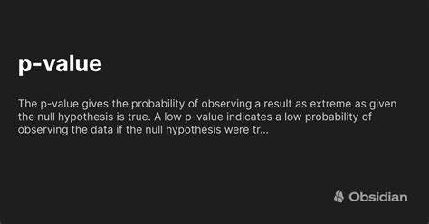 P Value Obsidian Publish