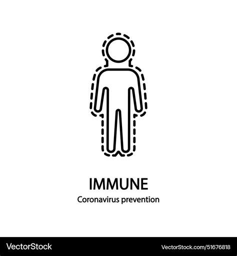 Immune Icon Thin Linear Outline Royalty Free Vector Image
