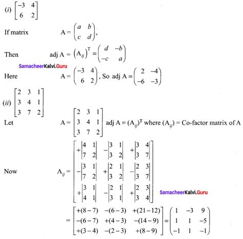 Samacheer Kalvi Th Maths Solutions Chapter Applications Of Matrices And Determinants Ex