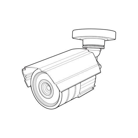 Cctv In Line Art Vector Style Isolated On White Background Cctv In Line Art Vector Style For