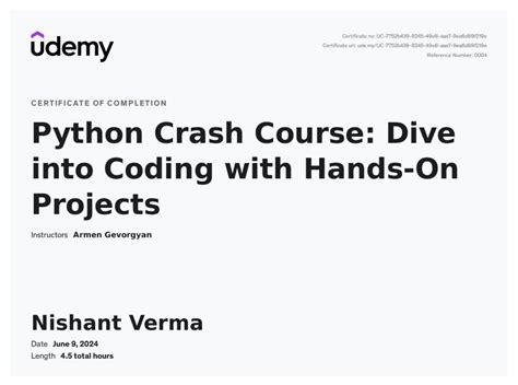 nishant verma on linkedin python coding learning udemy