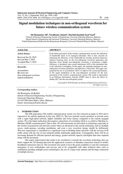 Pdf Signal Modulation Techniques In Non Orthogonal Waveform For Future Wireless Communication