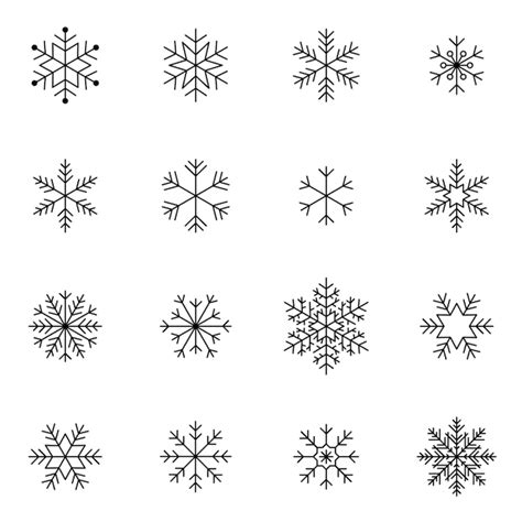 Premium Vector Snow Flakes Pattern Design Layouts Winter Frozen Icon Variations Merry