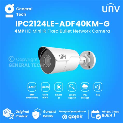 Jual Uniview IPC2124LE ADF40KM G 4MP HD Mini IR Fixed Bullet Network Camera Shopee Indonesia