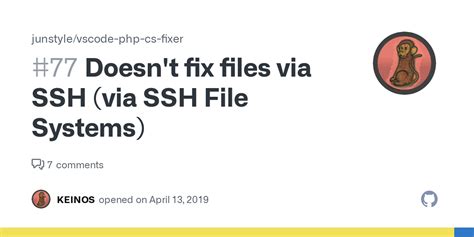 Doesn T Fix Files Via SSH Via SSH File Systems Issue Junstyle Vscode Php Cs Fixer GitHub