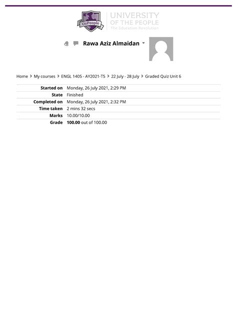 Graded Quiz Unit 6 Attempt Review Started On Monday 26 July 2021 229 Pm State Finished