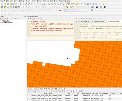 dem load granule subset tiles from mosaic based on shapefile