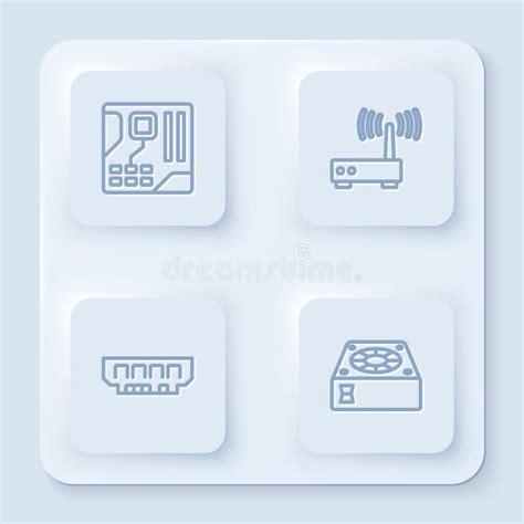 Set Line Motherboard Digital Chip Router And Wi Fi Signal RAM Random Access Memory And