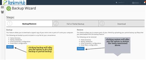How To Use Backup Wizard In CPanel Rank My Hub