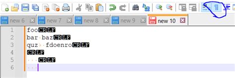 how do i remove highlighted ctrl f and lf from each line of text