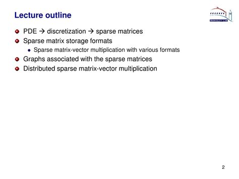 Ppt Lecture Sparse Matrix Data Structures Graphs Manipulation Powerpoint Presentation