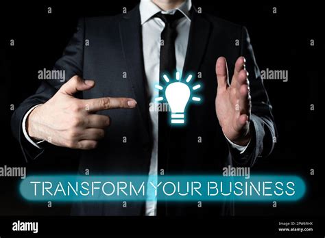 Conceptual Caption Transform Your Business Business Idea Modify Energy On Innovation And