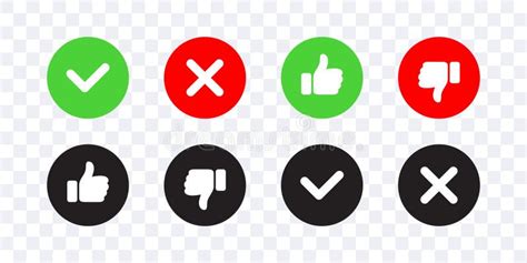 Checkmark Icons Check Mark Exclamation Point X Mark Icons Stock